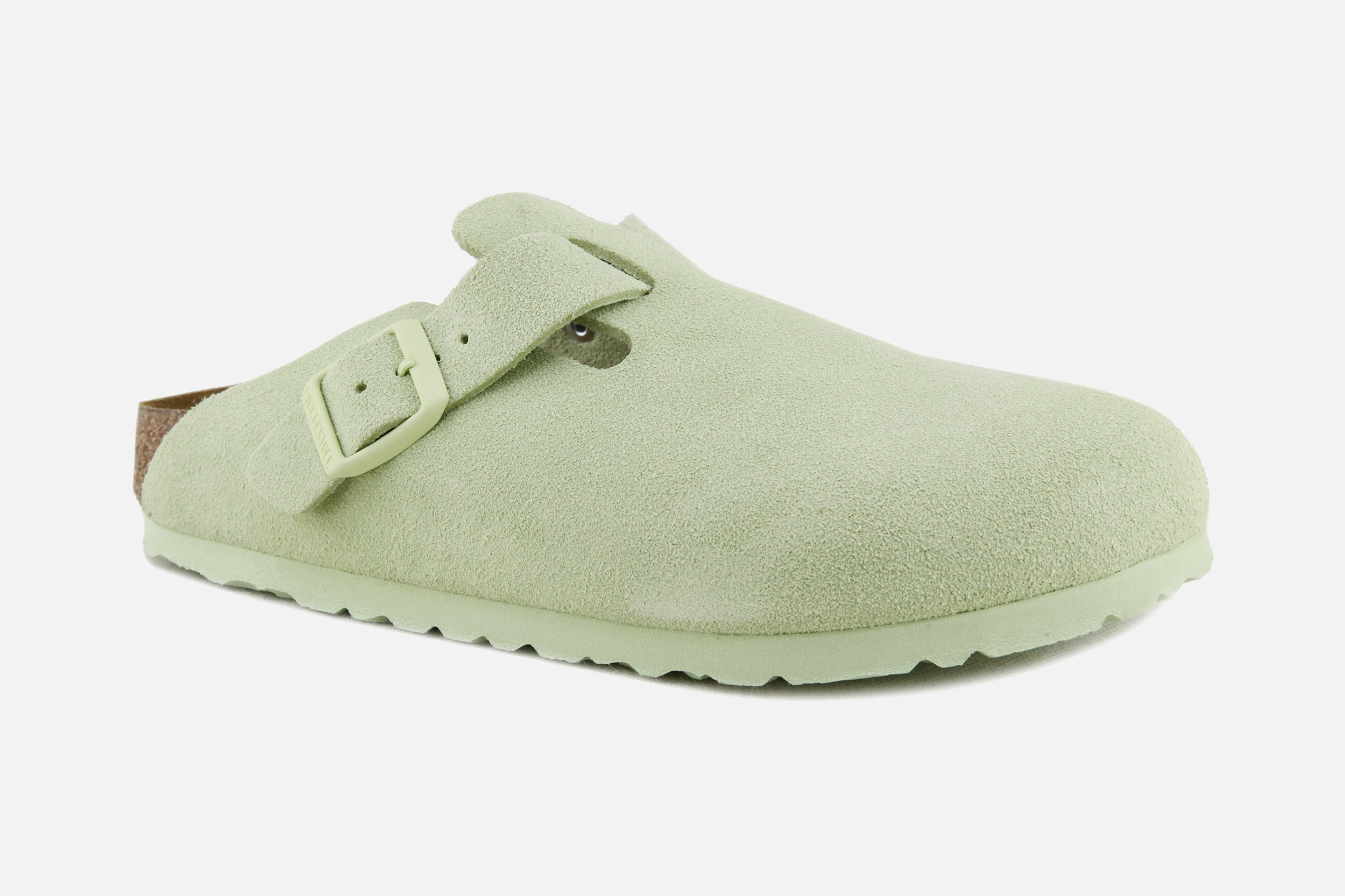 Birkenstock boston suede faded lime - Sabots sur tousenpantoufles